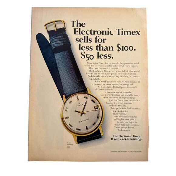 Art | Vintage 1969 Electronic Timex Watch Advertisement Print Ad | Poshmark